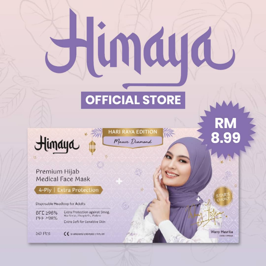 Himaya Premium Hijab 4-ply Medical Face Mask - Hari Raya Edition ...