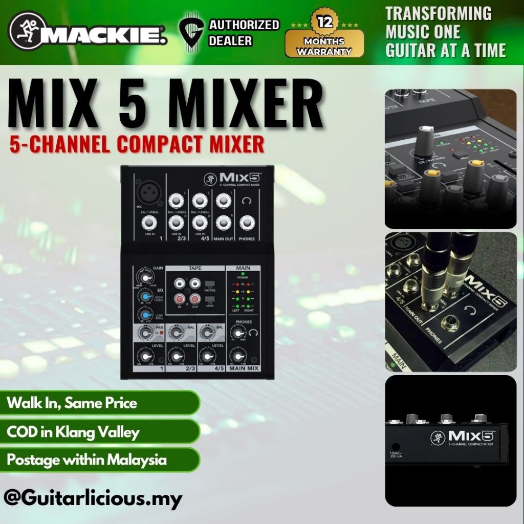 Mackie Mix5 5-channel Compact Mixer ( Mix-5 / MIX5 ) | Shopee Malaysia