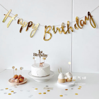 Premium Quality Happy Birthday Bunting Script Cursive Banner Birthday ...