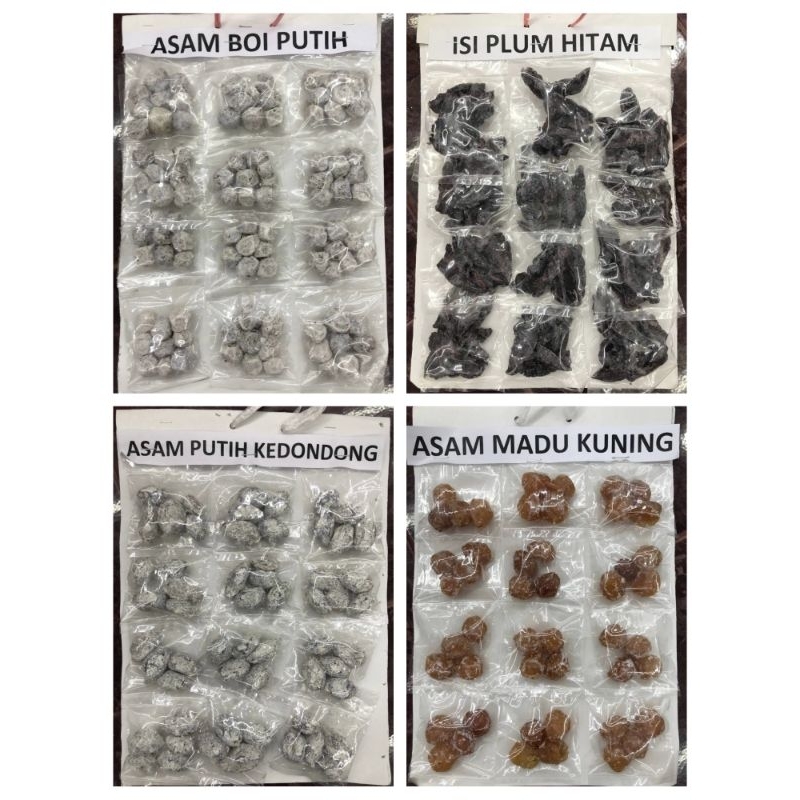 1 PAPAN ASAM = 12 PACK ASAM MASAM MASIN MANIS ASAM MADU ASAM PLUM ASAM ...