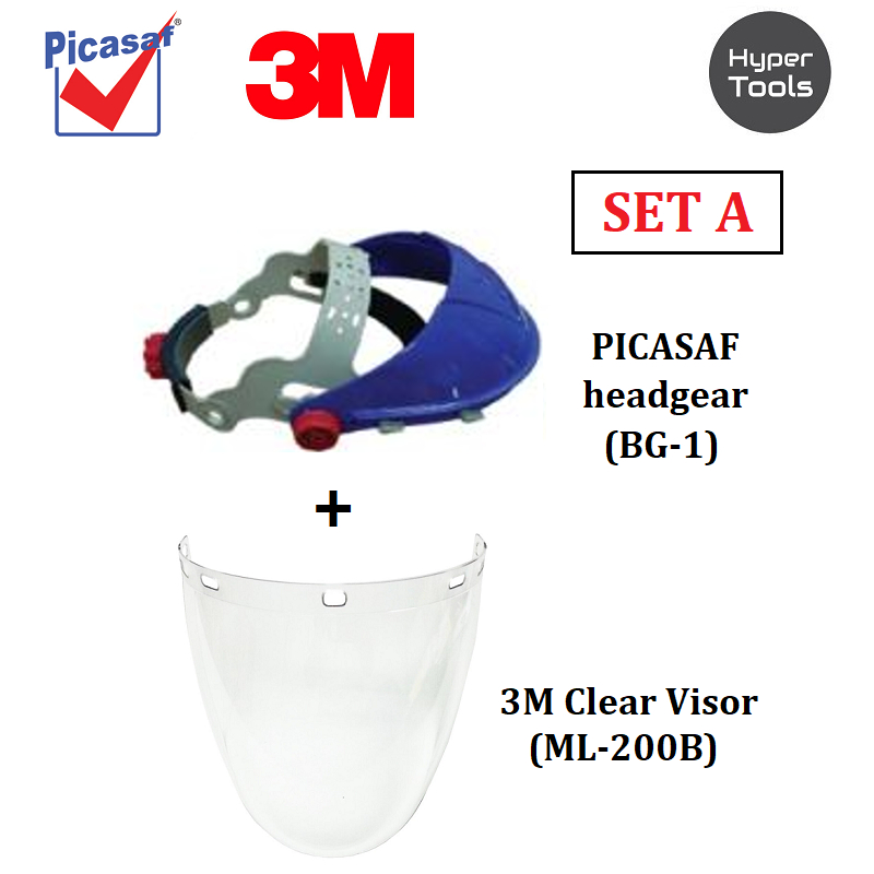 3M Ratchet Headgear (ML-100R) OR PICASAF Headgear (BG-1) & 3M Clear ...