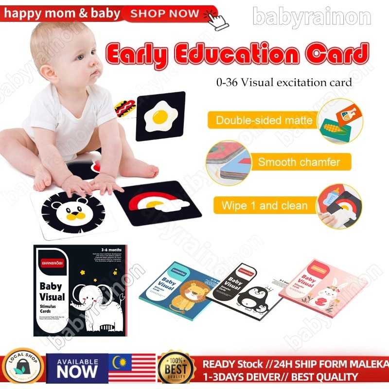 Baby Flash Card 0-36 months Visual Stimulation Montessori Baby Flash ...