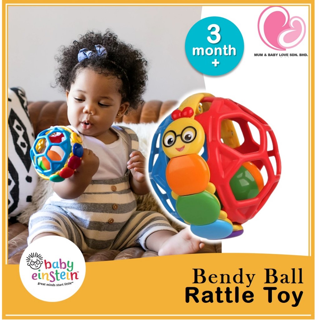 ORIGINAL Baby Einstein Bendy Ball Rattle Toy (3 months+) Baby Toy ...