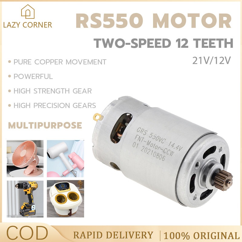 DC 21V RS550 Motor Brushed Motor 28000RPM 12 Teeth For 4/6 Inch saw ...