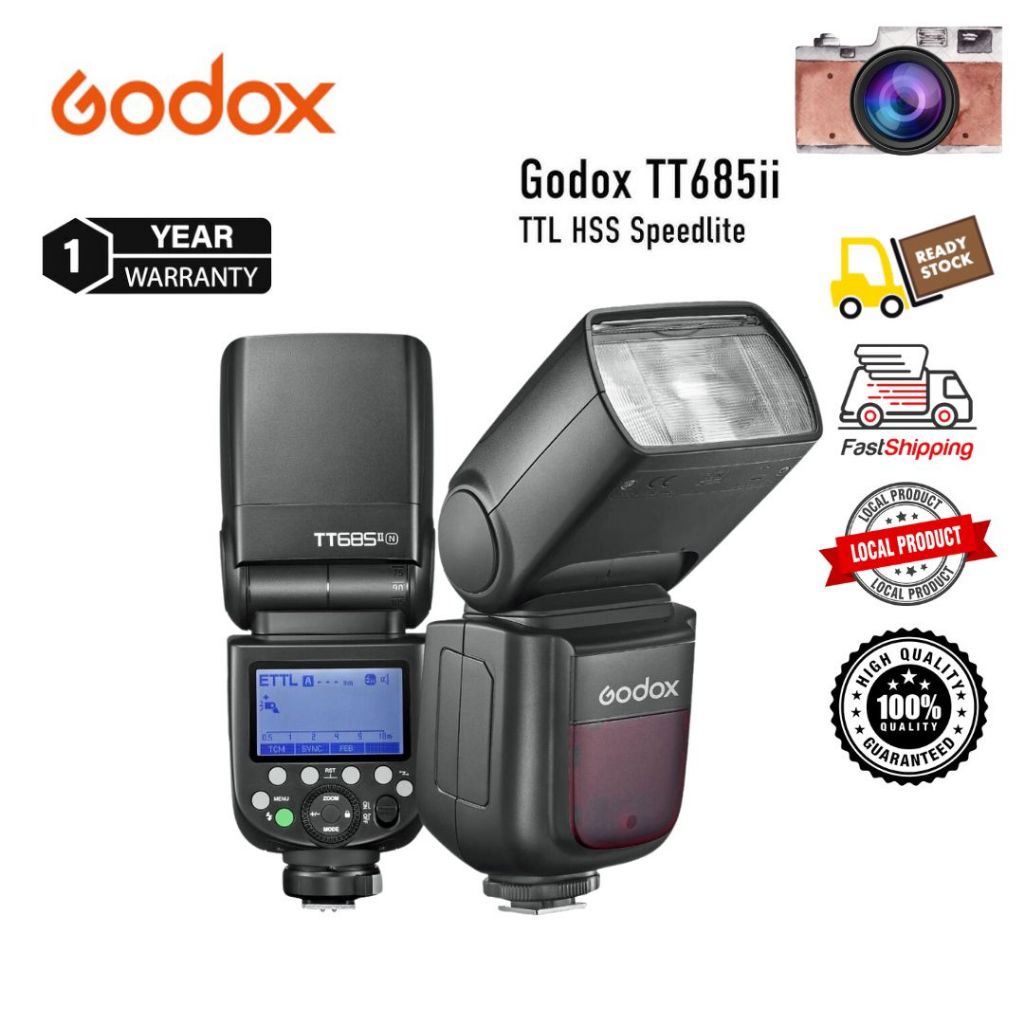Godox TT685II On-Camera Flash 2.4 GHz // HSS (up to 1/8000s) | Shopee ...