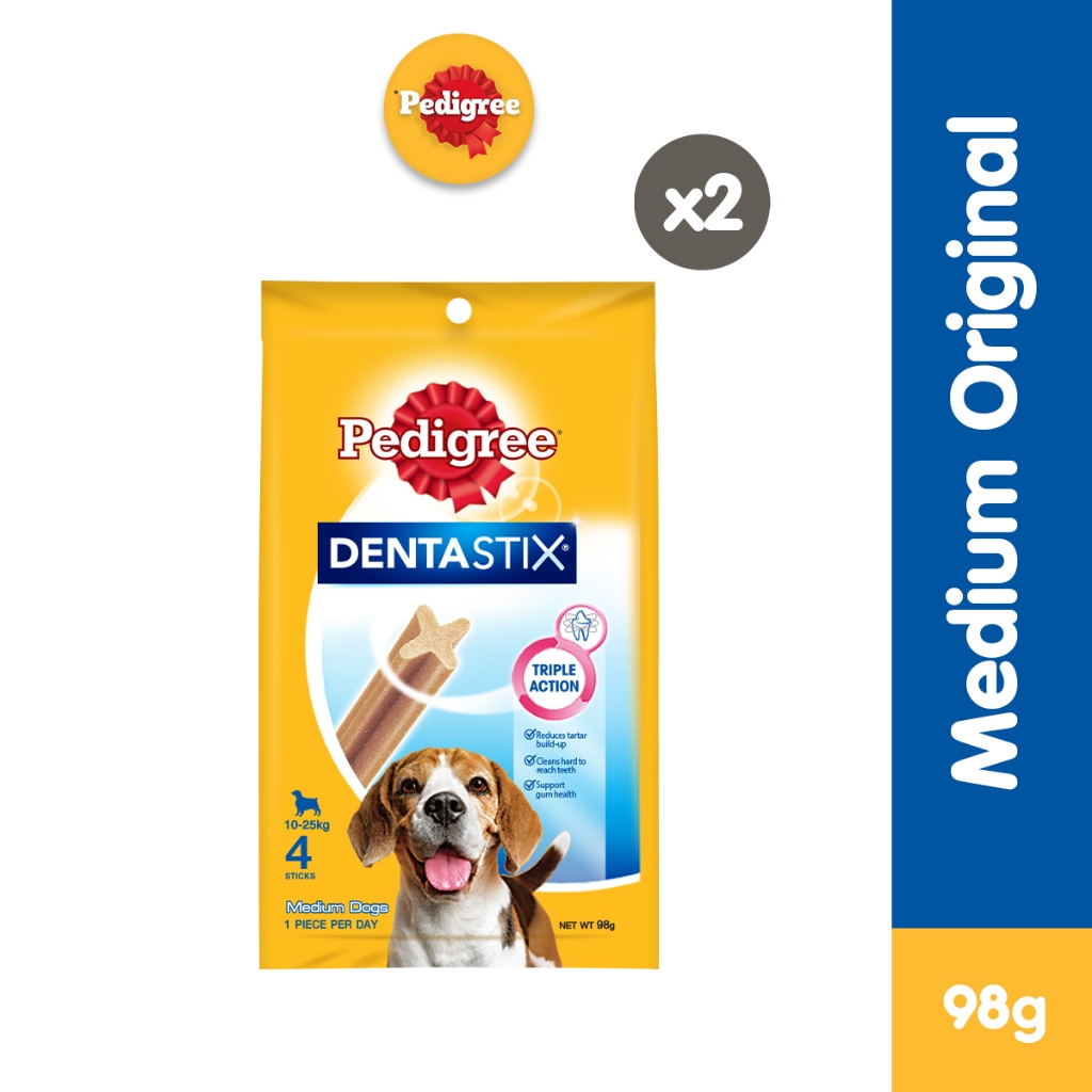 PEDIGREE DentaStix Dog Treats for Medium Adult Dogs – Original / Green ...