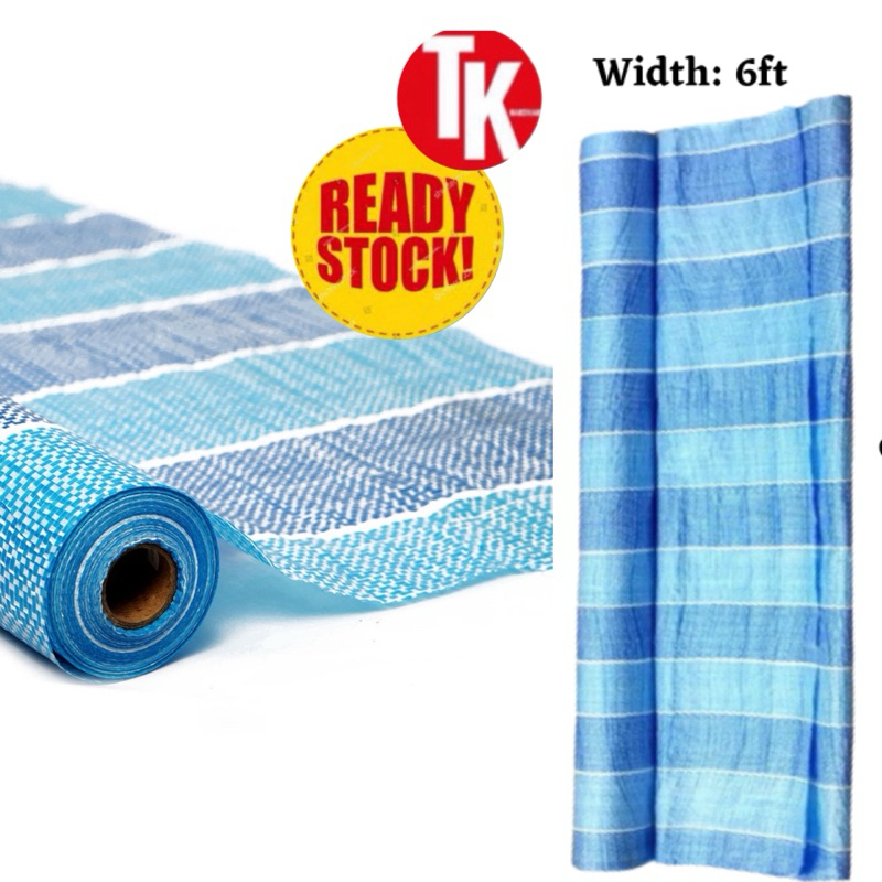 6' × 45feet / 6' x 100feet Blue White Canvas Roll/ Kanvas Biru Putih ...