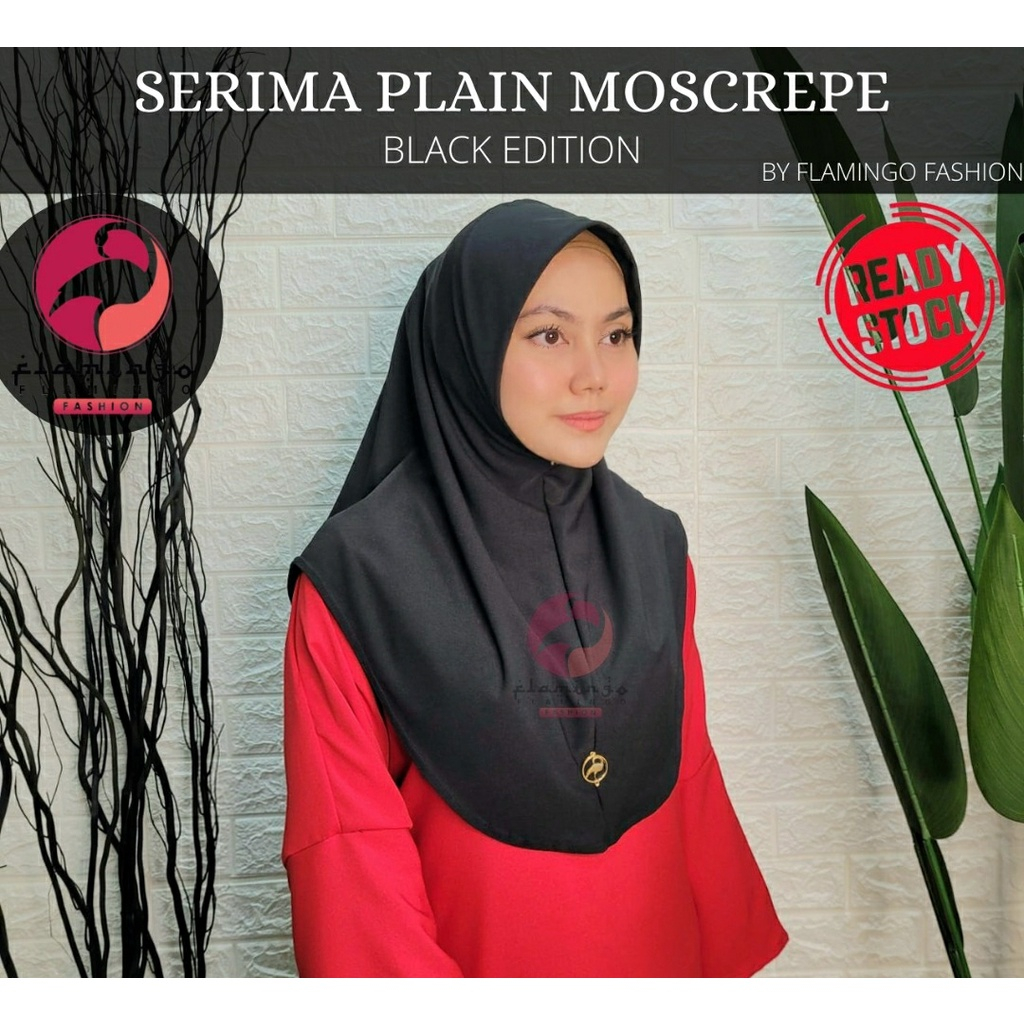 SERIMA PLAIN MOSCREPE (BLACK EDITION) | Shopee Malaysia
