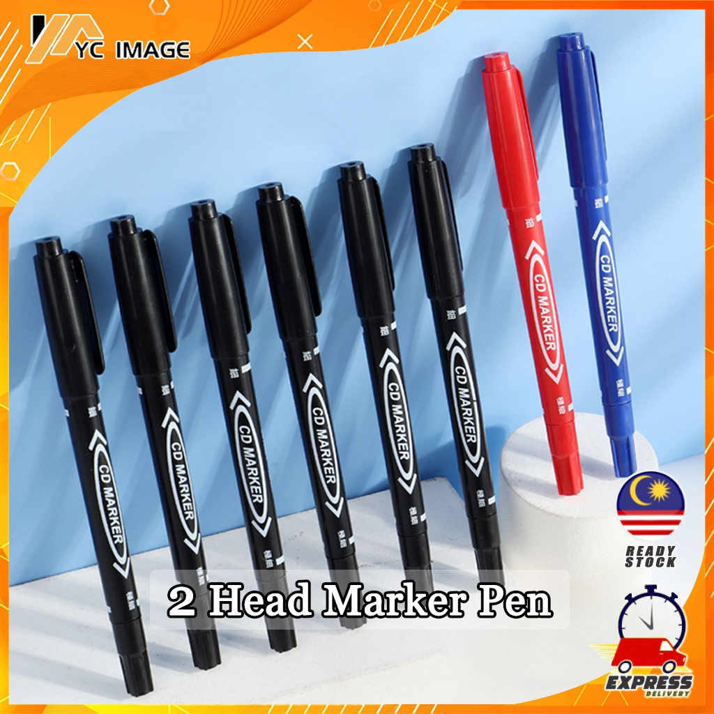 Head Marker Pen with Fine and Extra Fine Points School Office Double ...