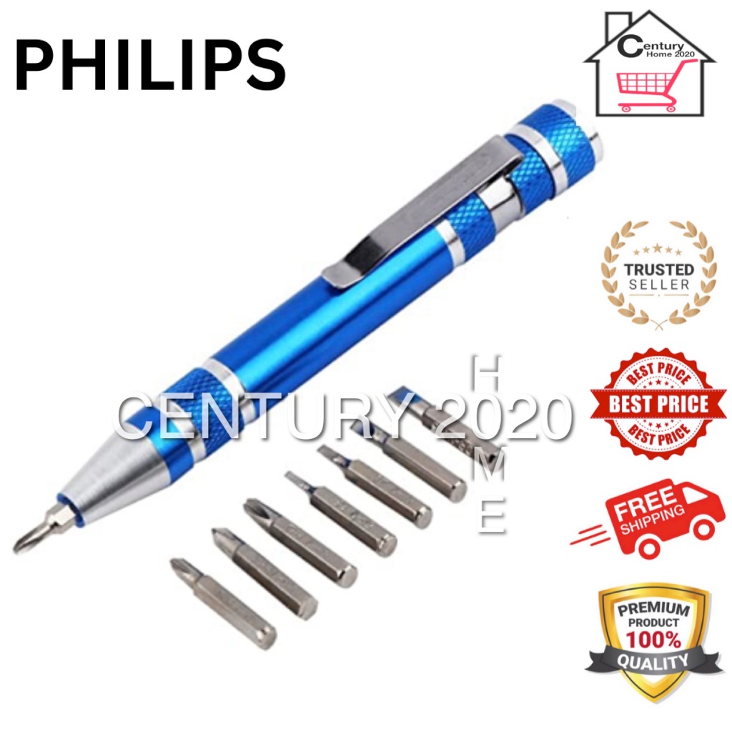 8 in 1 Pen Style Precision Pocket Screwdriver Set Portable Chrome ...