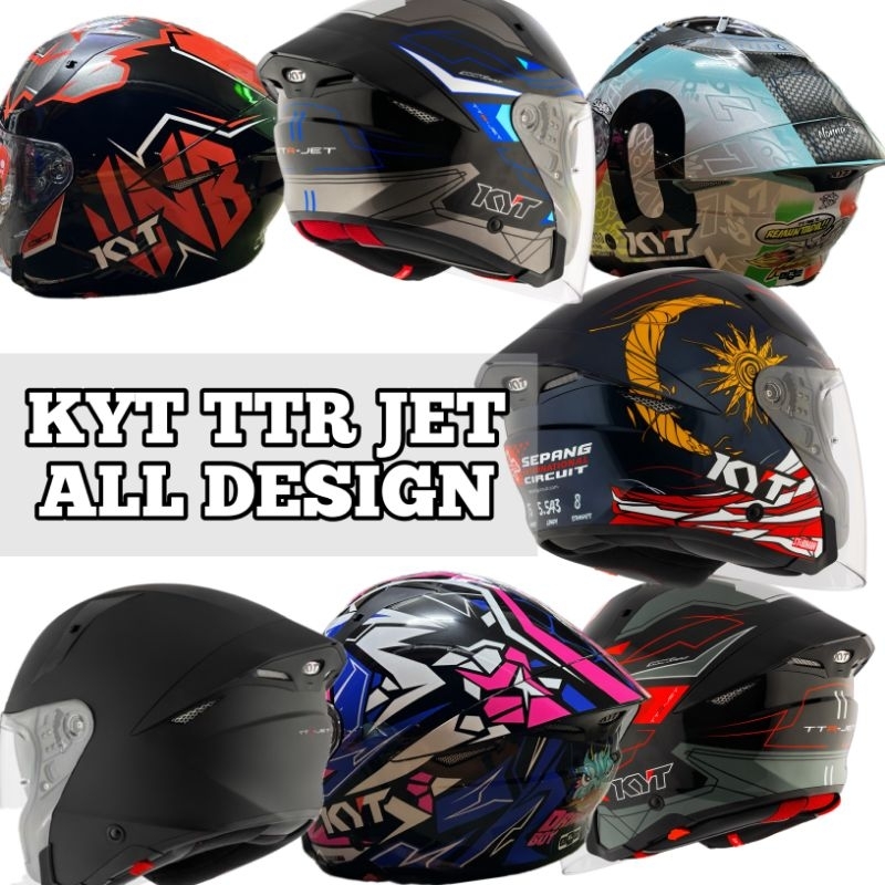HELMET KYT TTR JET DOUBLE VISOR OPEN FACE COLOUR PLAIN GREY MATT BLACK ...