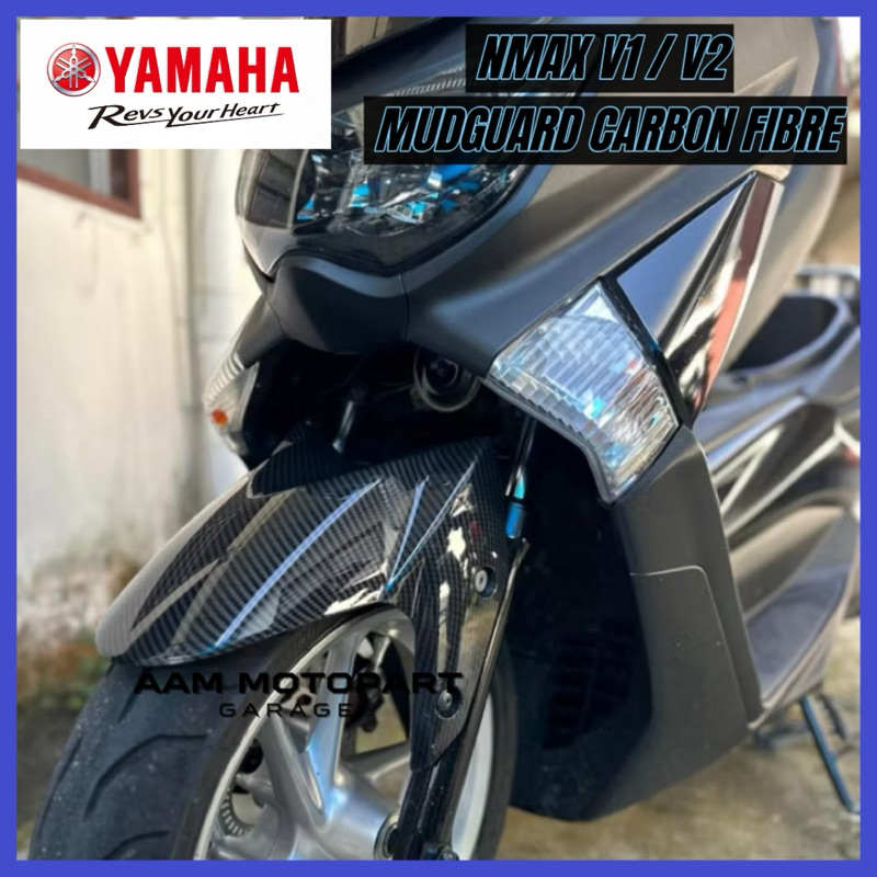 YAMAHA NMAX 155 V1 V2 MUDGUARD DEPAN FRONT FENDER CARBON FIBRE NMAX ...