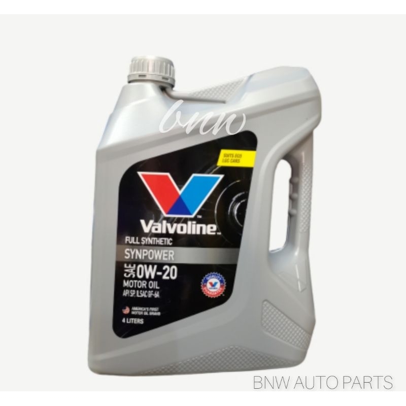VALVOLINE SYNPOWER FULLY SYNTHETIC 0W20 API SP ENGINE OIL 4L | Shopee ...