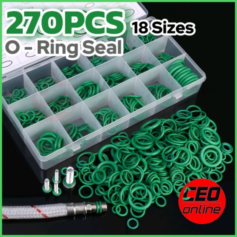 CEO 🇲🇾 O-Ring Assortment 270 Pcs Car Air Conditioning Rubber Washer ...
