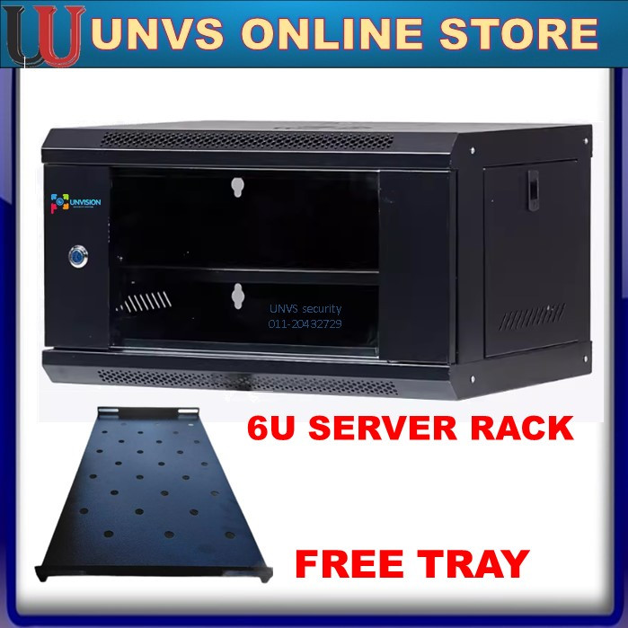 UNVISION SERVER RACK 6U (40cm x 30cm x 53cm) Wall Mount Server Rack ...