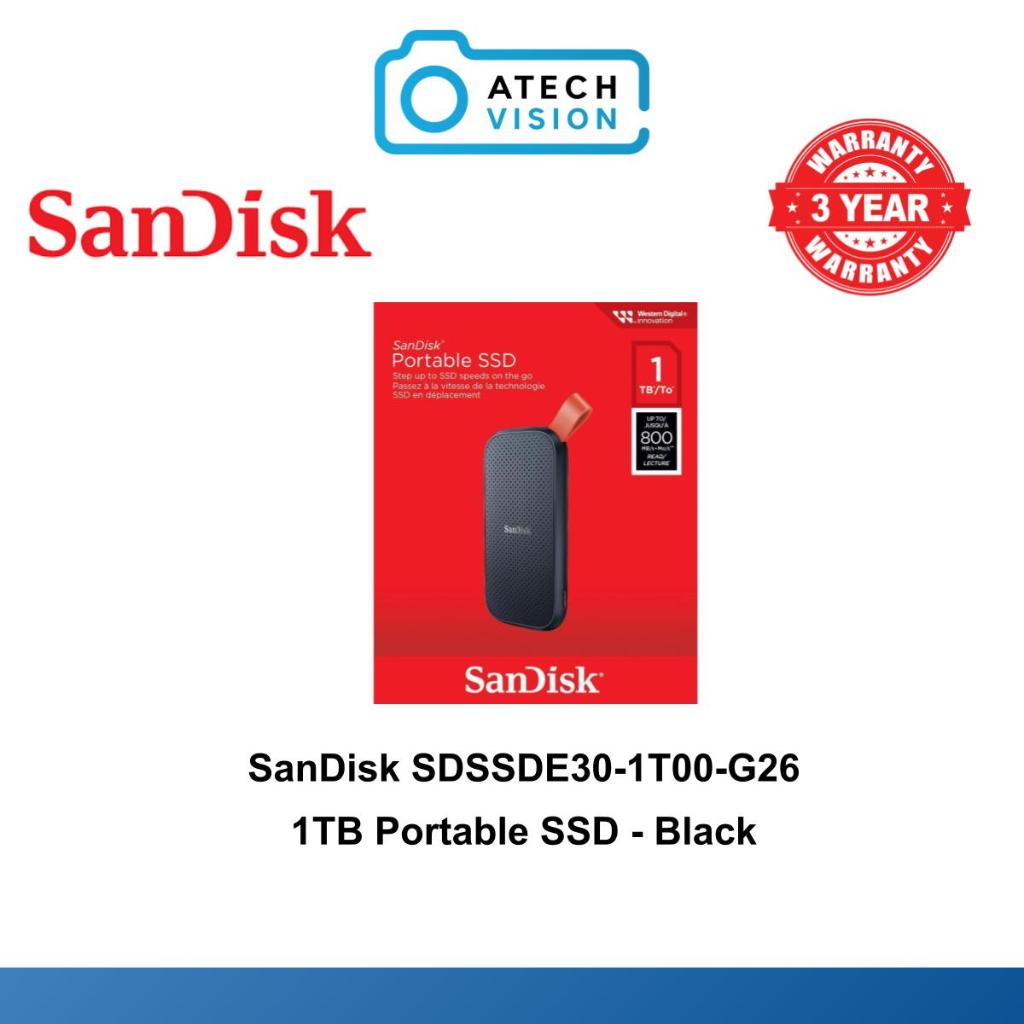 SanDisk SDSSDE30-1T00-G26 1TB Portable SSD - Black | Shopee Malaysia