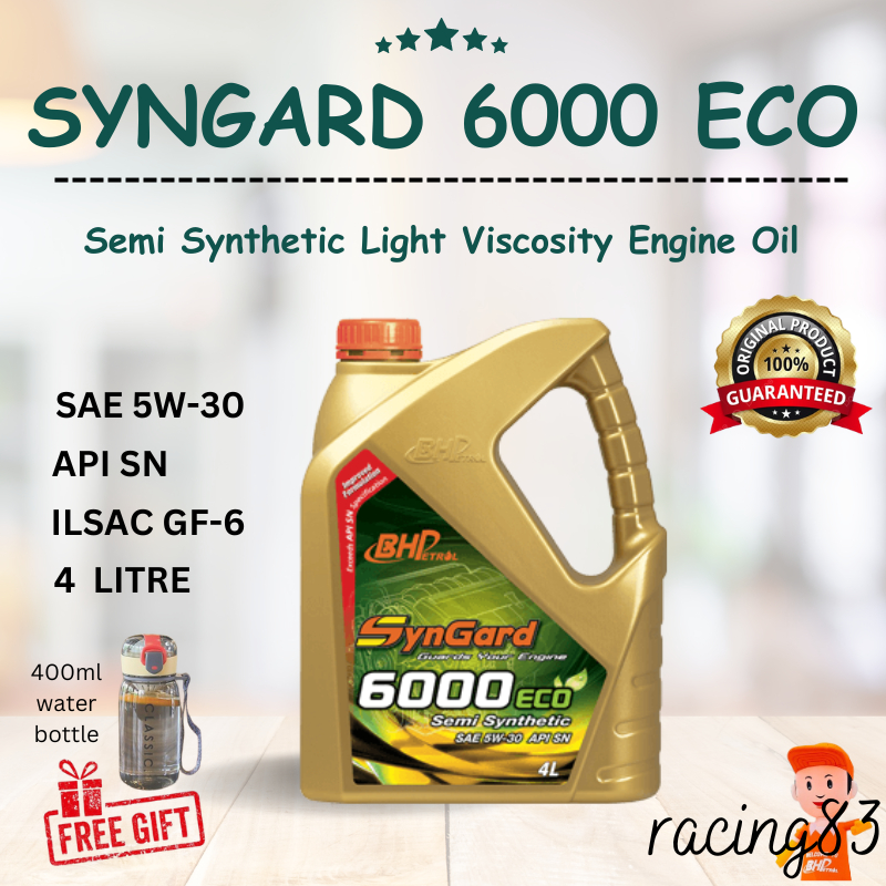 BHP SynGard 6000 ECO SAE 5W30 Semi Synthetic Engine Oil (4L) API SN ...