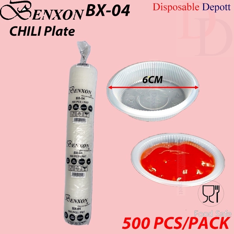 BENXON BX-04 Chilli Plate [ 500pcs± ] Disposable Sauce Plate PP Plastic ...