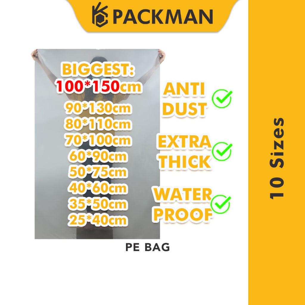 PACKMAN Beg Plastik Besar Big Plastic Bag PE Bag Heavy Duty Plastik Beg ...