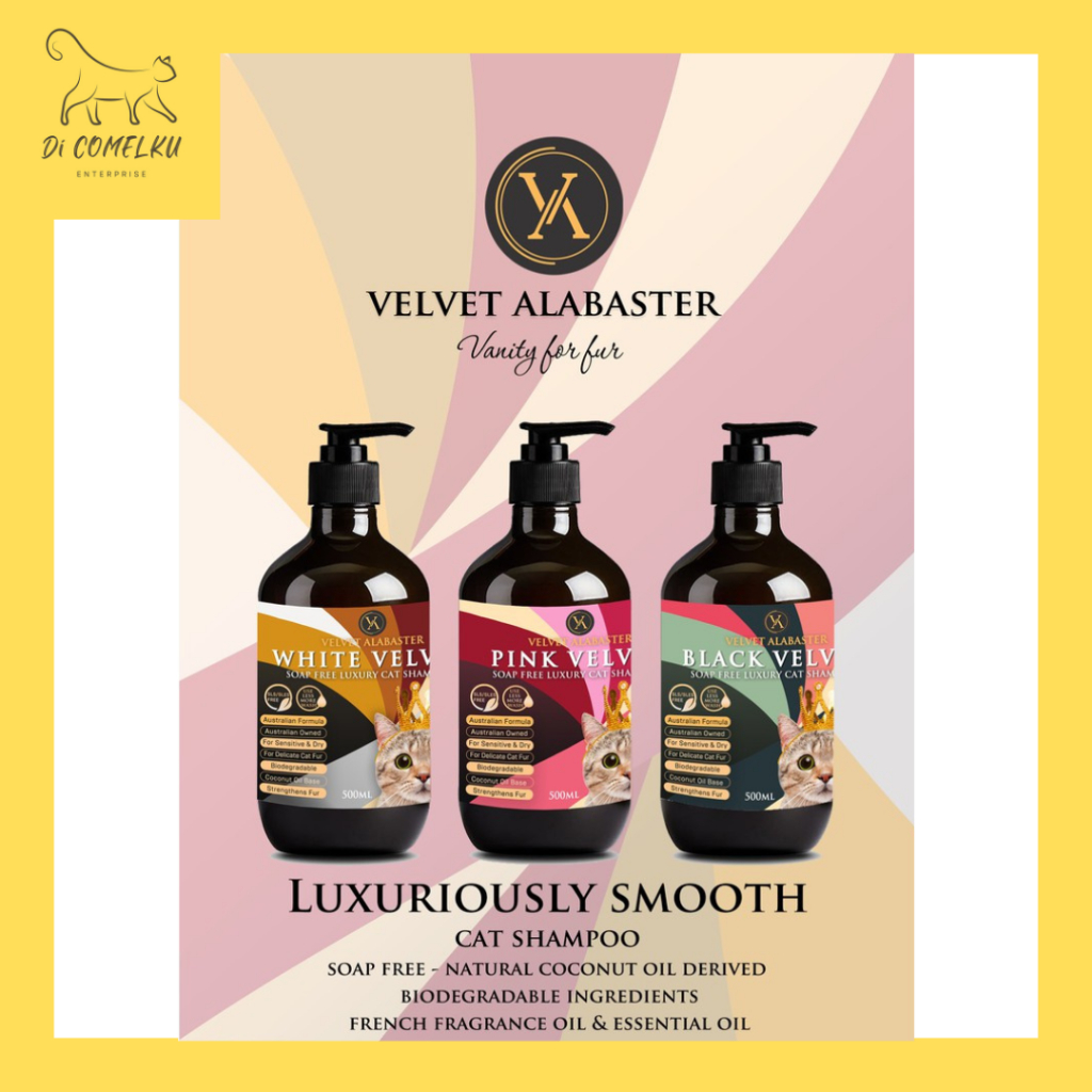 (300ml) Velvet Alabaster Soap Free Cat Shampoo Pink White Black Velvet ...