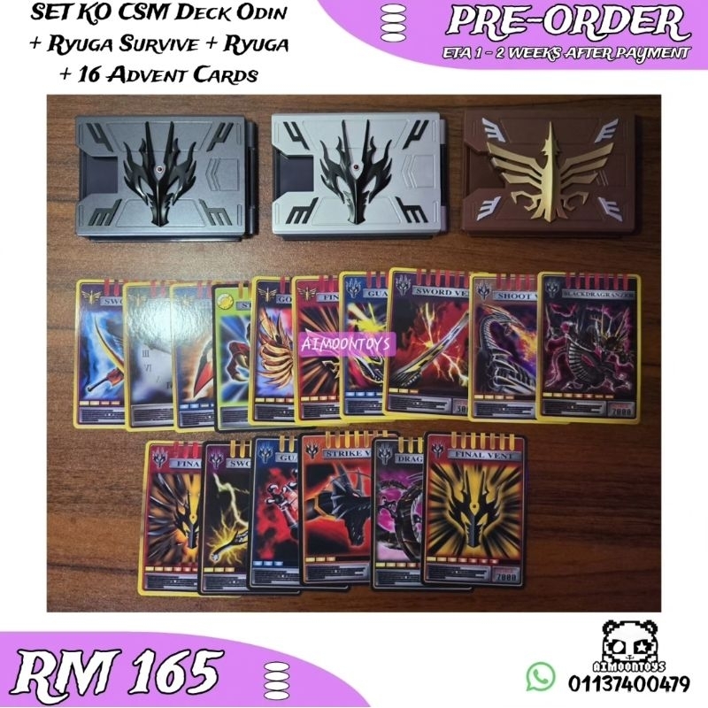 PREORDER SET KO CSM Deck Odin + Ryuga + Ryuga Survive + 16 Advent Cards ...