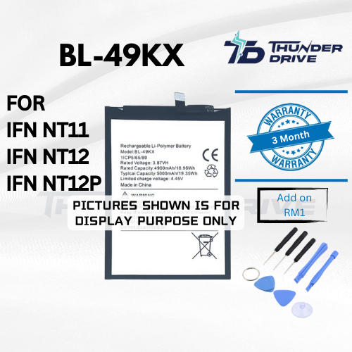 Thunder Drive Battery Compatible For IFN NT 11 NT 12 NT 12P BL-49KX ...