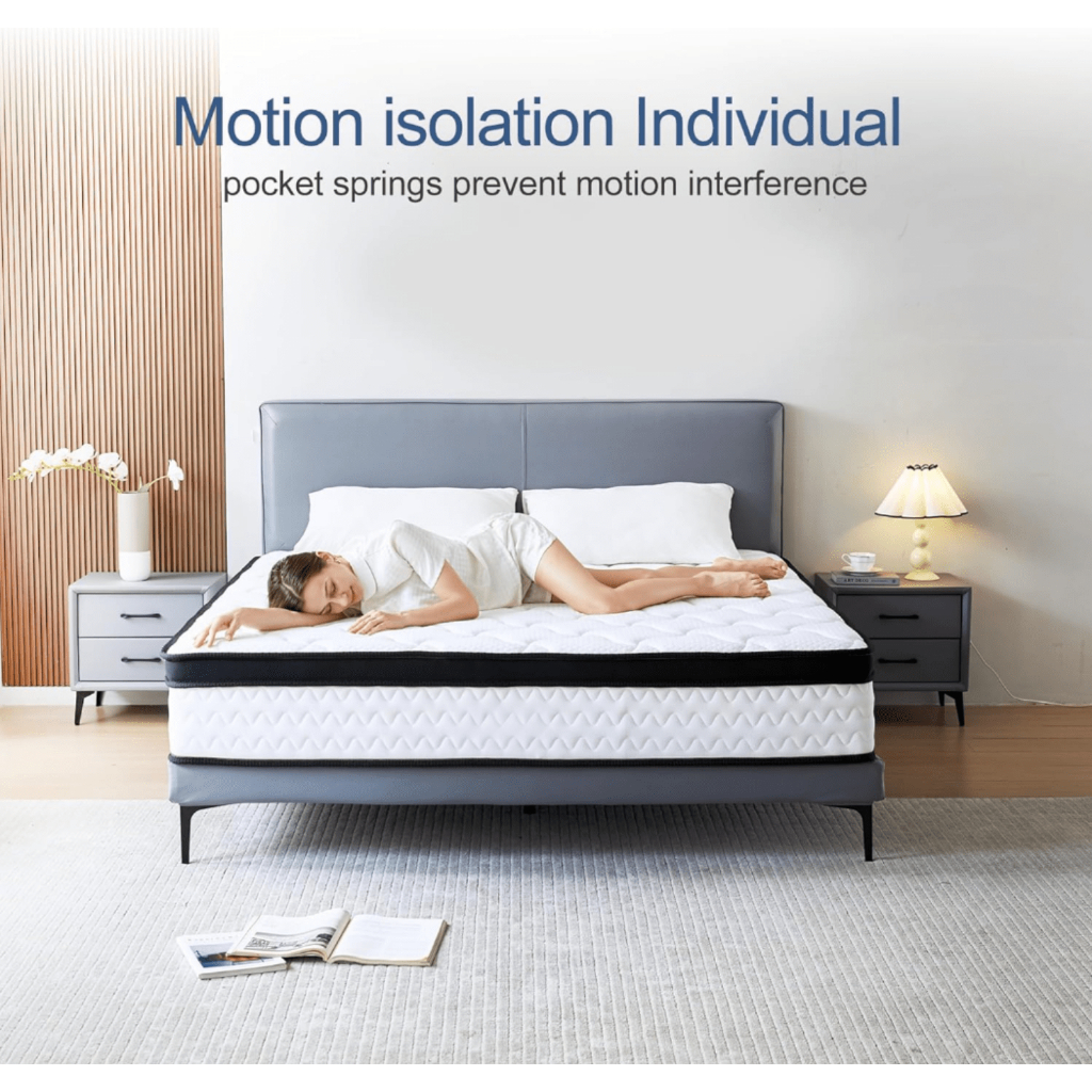 King Size Mattress, 10″ Memory Foam Hybrid , Pocket Spring Mattress in ...