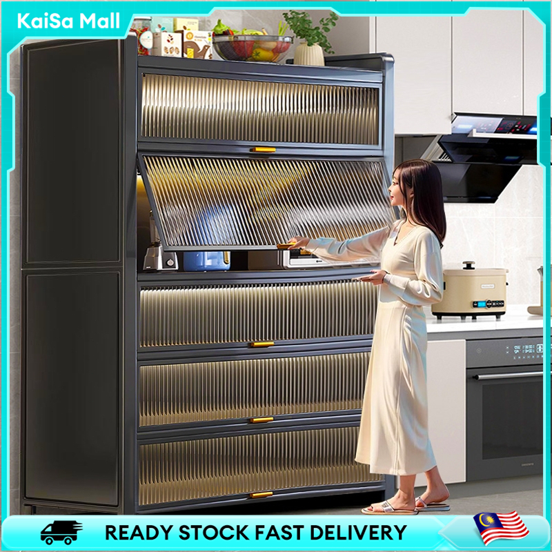 Dust proof cabinet microwave oven self-service kitchen organizer ...