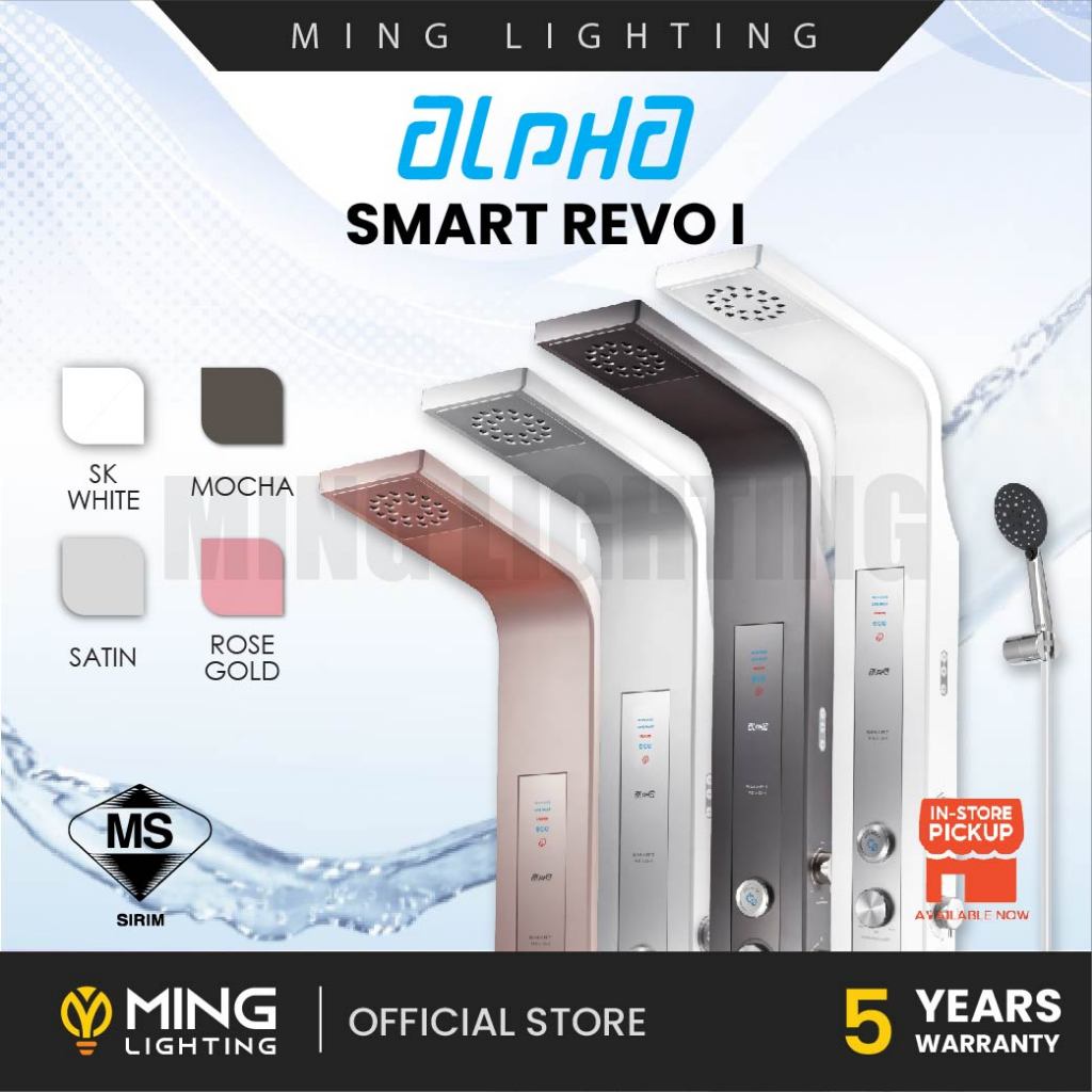 (Sirim) Alpha Instant Water Heater REVO i DC Pump Rain Shower Set Hot Cool Home Bathroom Pemanas ...