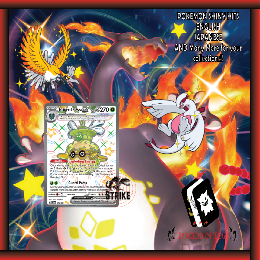 Shiny Pokemon Forretress EX Full Art 212/091 Paldean Fates SV4.5 PTCG ...