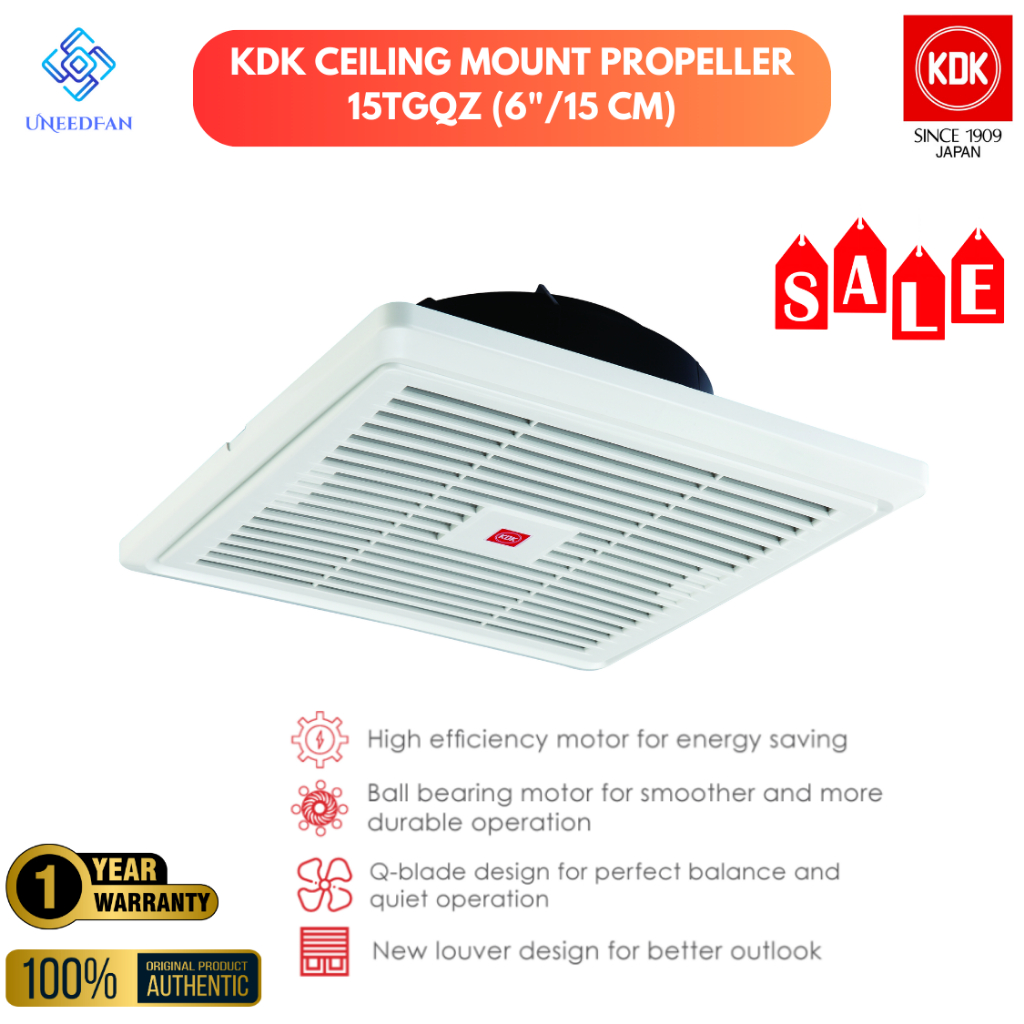 KDK 15TGQZ (15cm/6") CEILING MOUNT PROPELLER / VENTILATING FANS / KDK ...