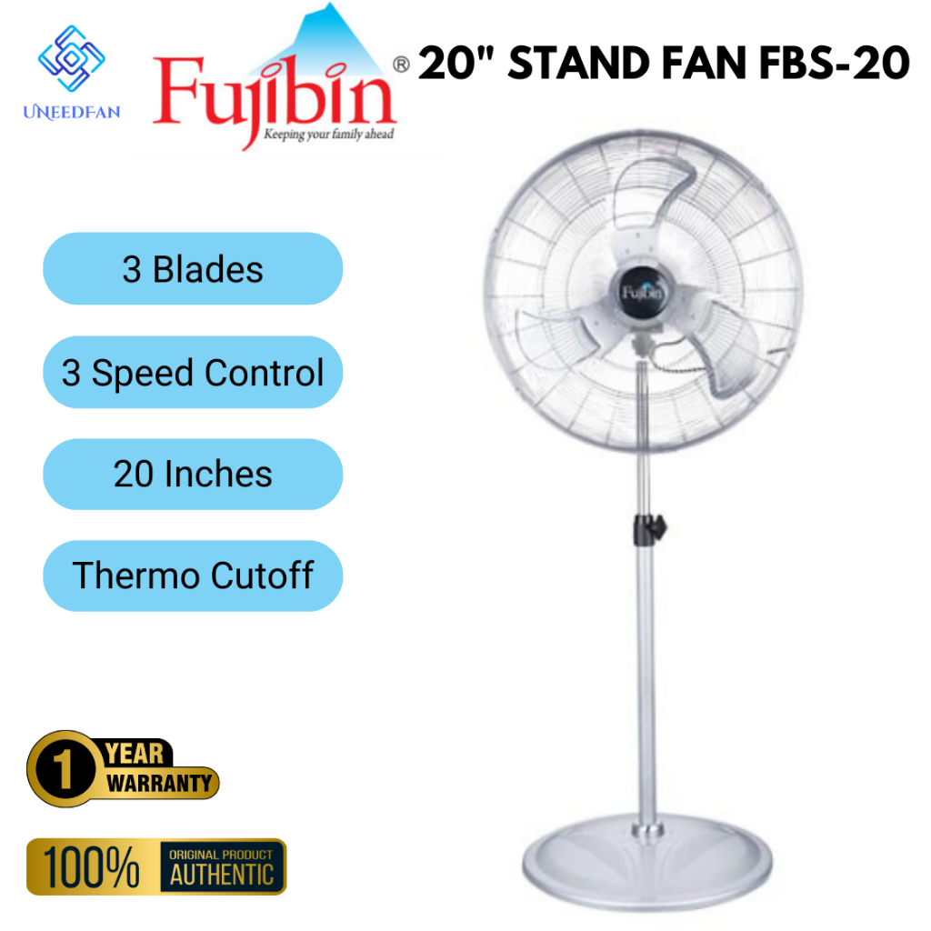Original Fujibin FBS20 Heavy Duty 20'' Metal Blade Industrial Stand Fan ...