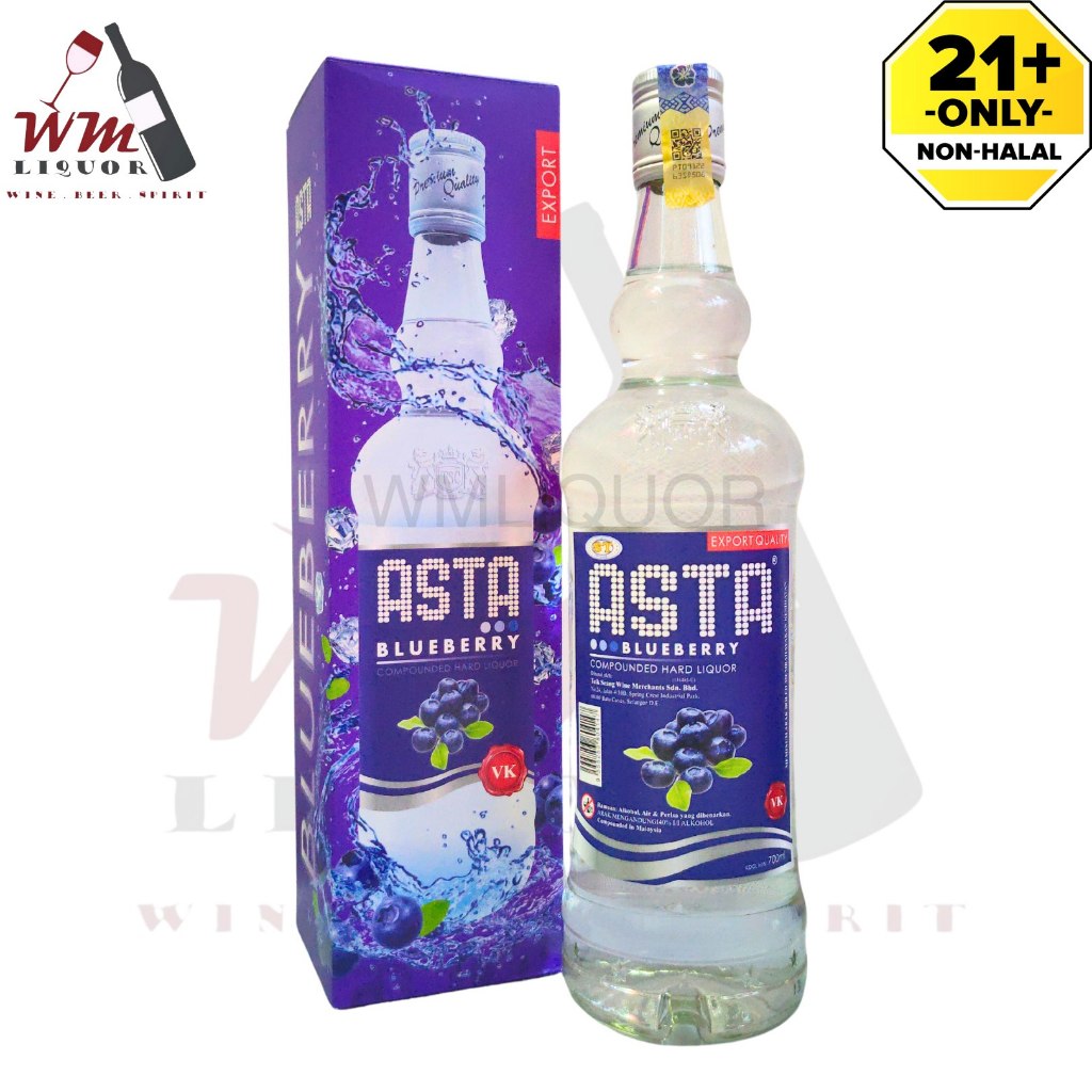 Asta Blueberry Compounded Hard Liquor in Malaysia (350ml/700ml) 蓝莓口味 烈酒 ...