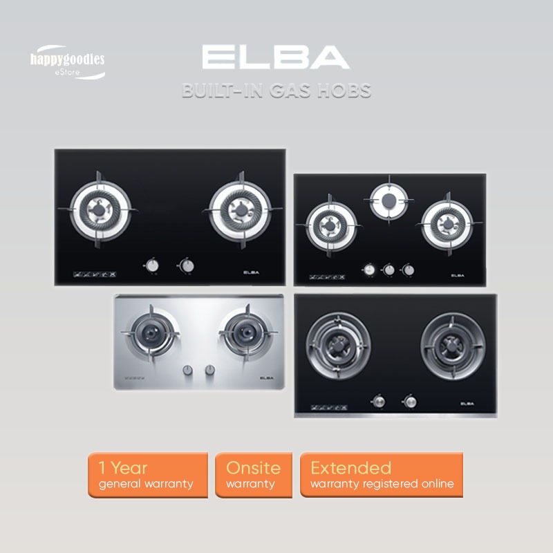 Elba Built-in Tempered Glass Gas Hob / Stainless Steel Gas Hob | Shopee ...