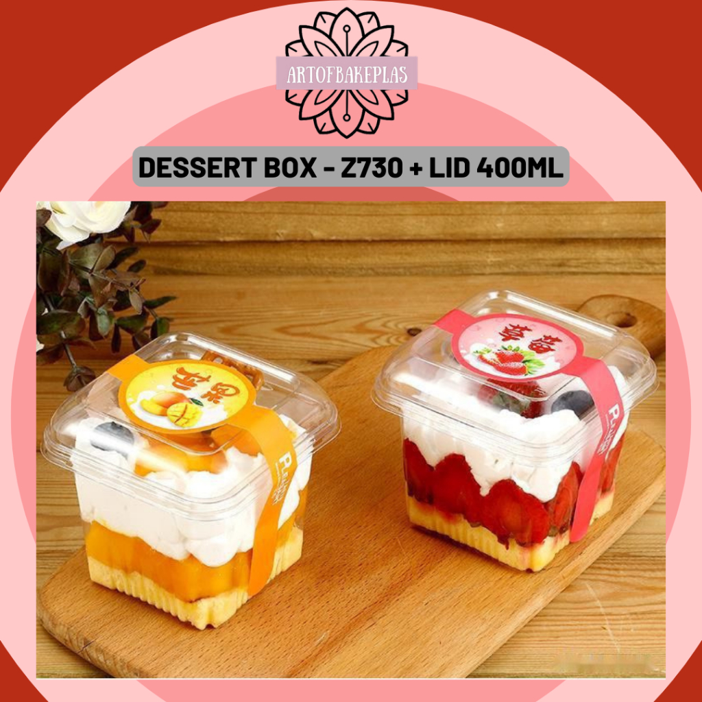 Dessert Box Z730 400ML / Kotak Kek Transparent / Kotak Kek Clear ...