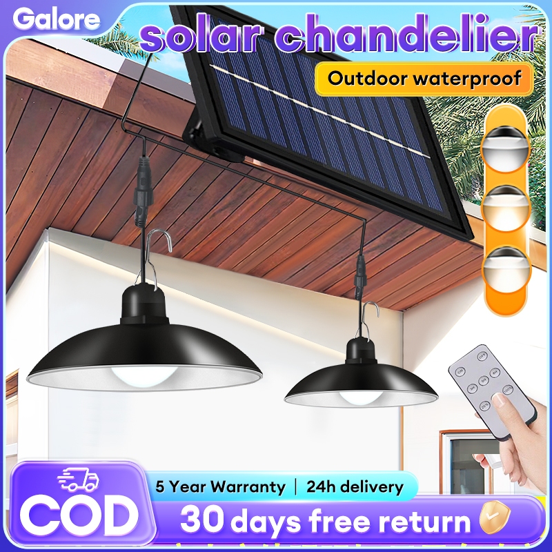 Solar Light Solar Chandelier Outdoor Lighting Retro Bulb Powered ...