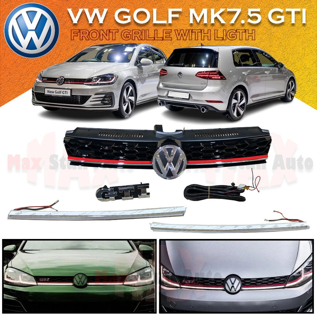 VOLKSWAGEN GOLF MK7.5 GTI CENTER GRILLE LED DRL VW GOLF R GRILL SALONG ...