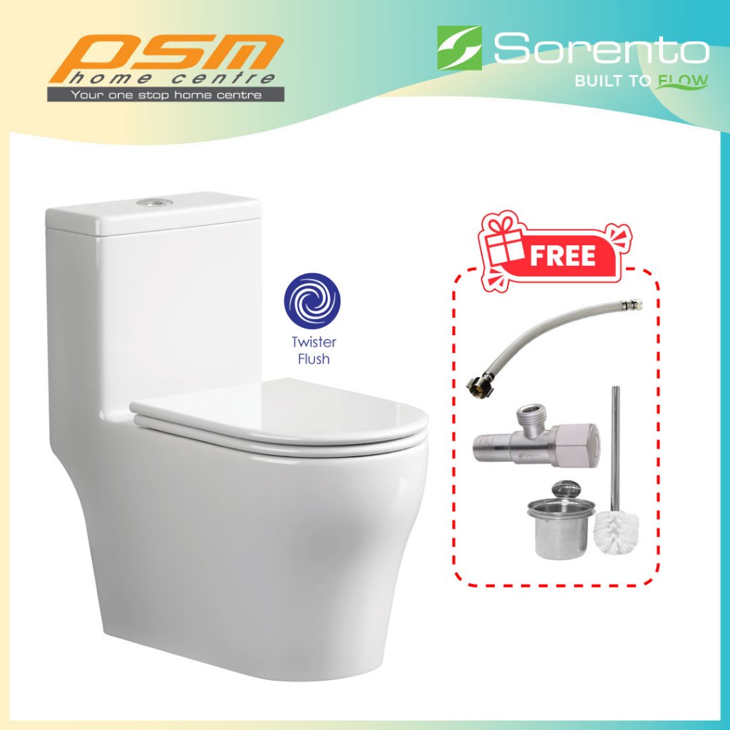 SORENTO NEW TWISTER RIMLESS FLUSHING ONE PIECE WATER CLOSET JAMBAN WC ...