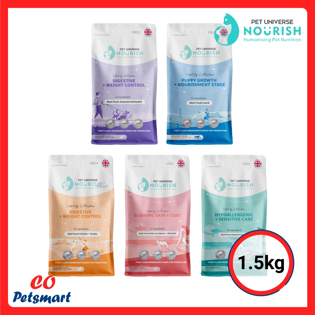Pet Universe Vitality Dog Dry Food 1.5kg_(5 flavors) All Dog Life Stage ...