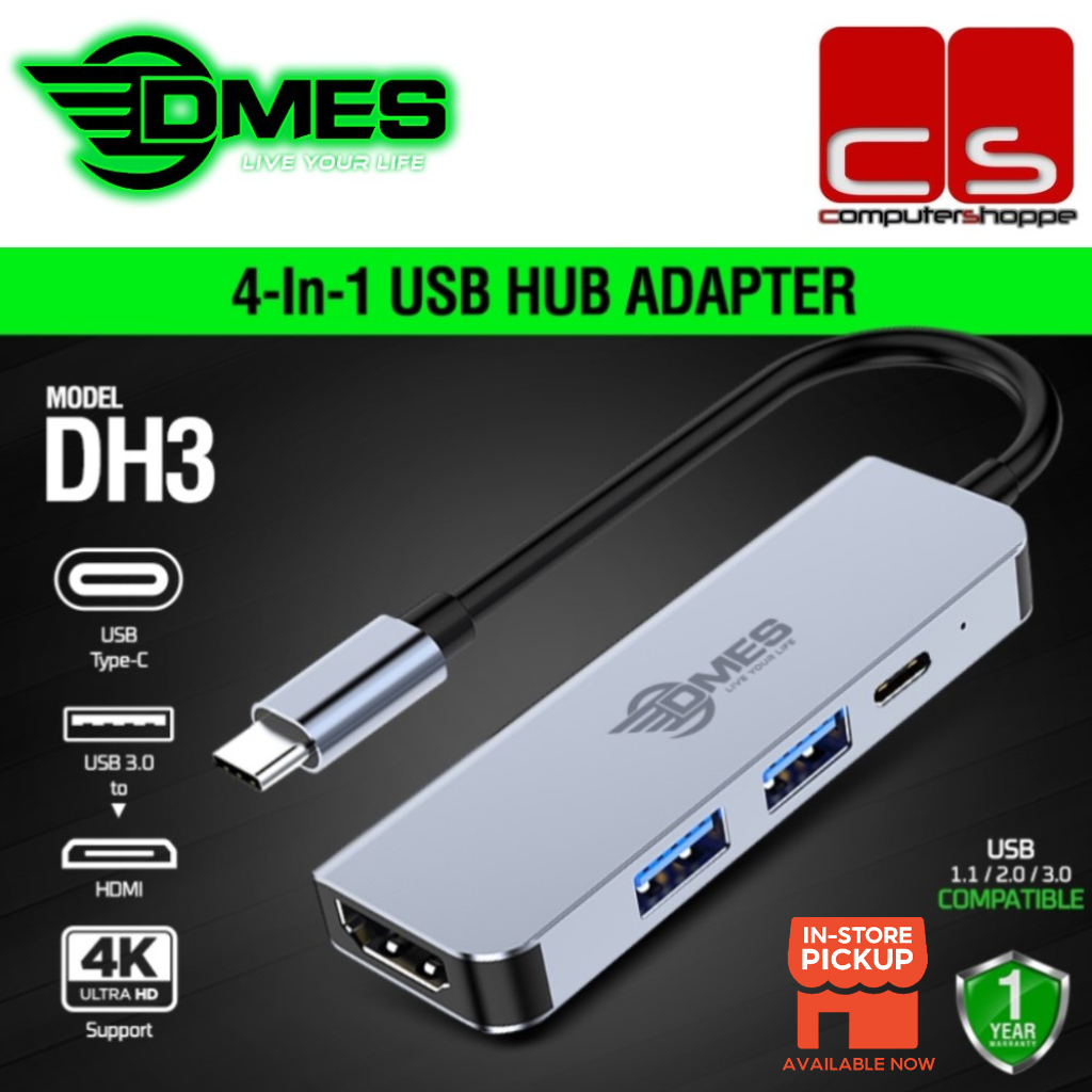 DMES DH3 4-in-1 Multi Function USB Hub Adapter with Expansion Port ...