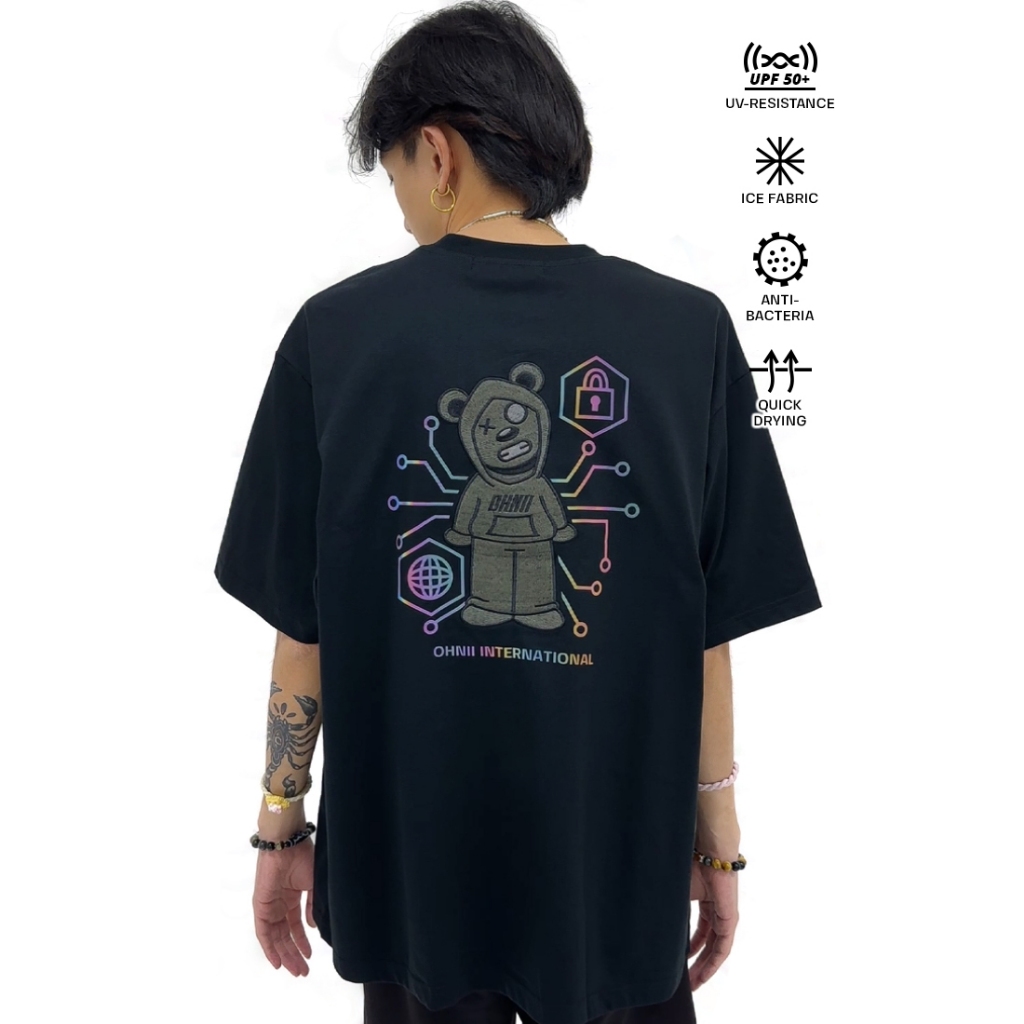 OVERSIZED HACKER RAINBOW BEAR COTTON JERSEY TSHIRT | Shopee Malaysia