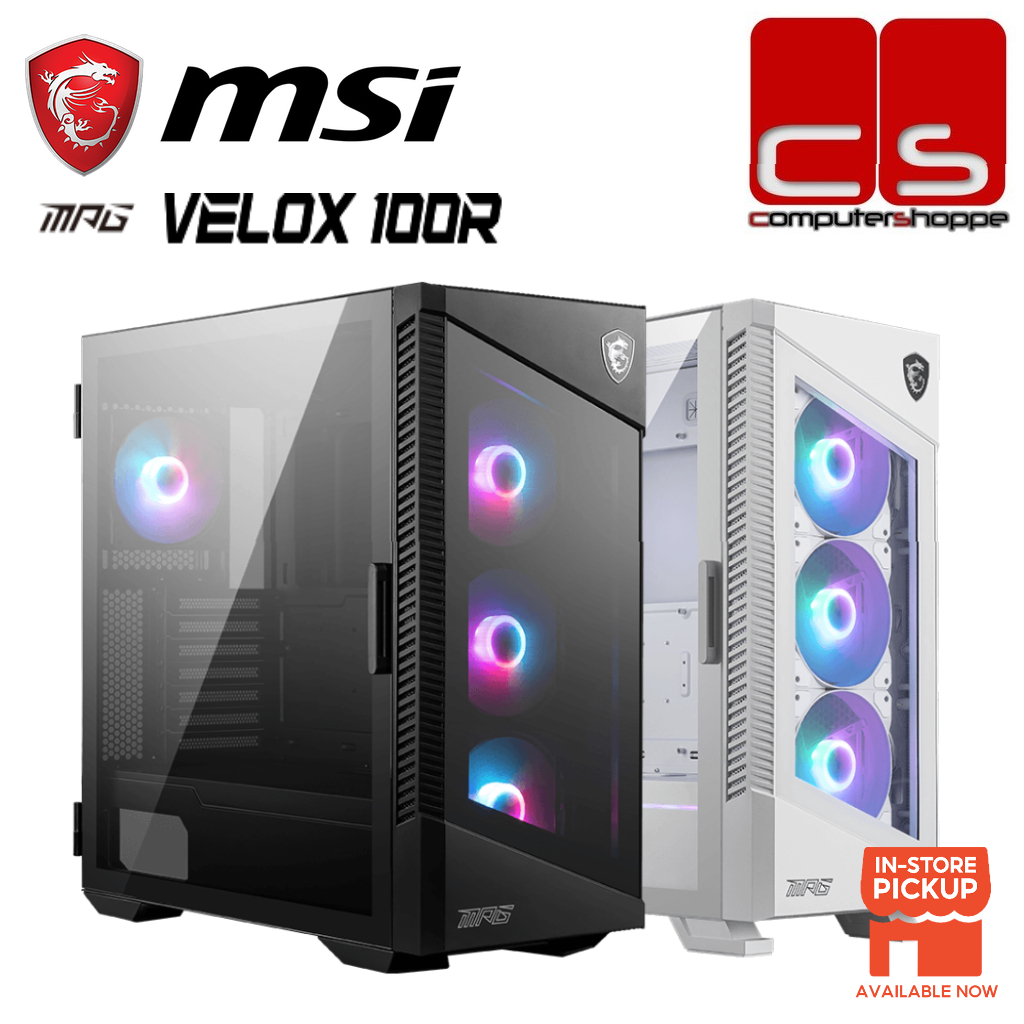 MSI MPG VELOX 100R Series ATX Mid-Tower Gaming Casing - Black/White ...
