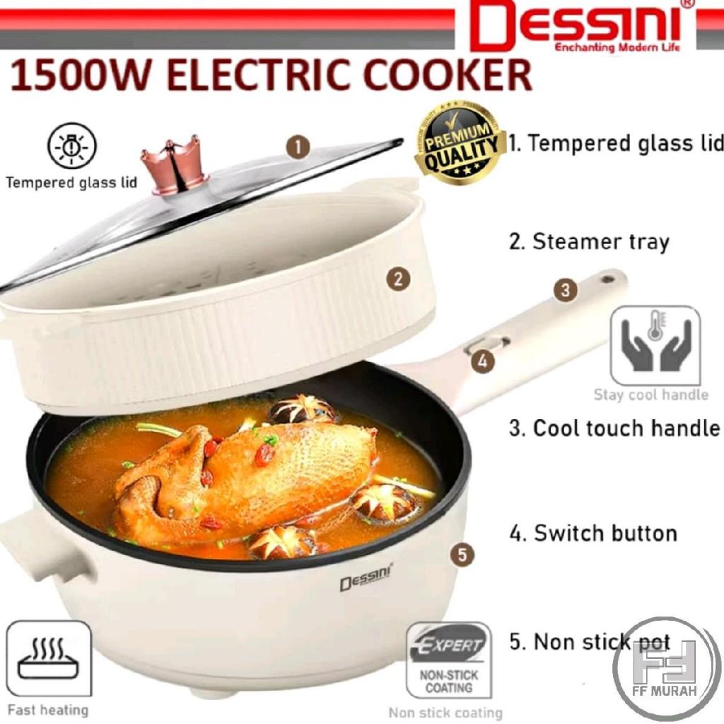 DESSINI 4L Model: DS-XB-315 ELECTRIC COOKER 1500WATT STEAMBOAT NON ...