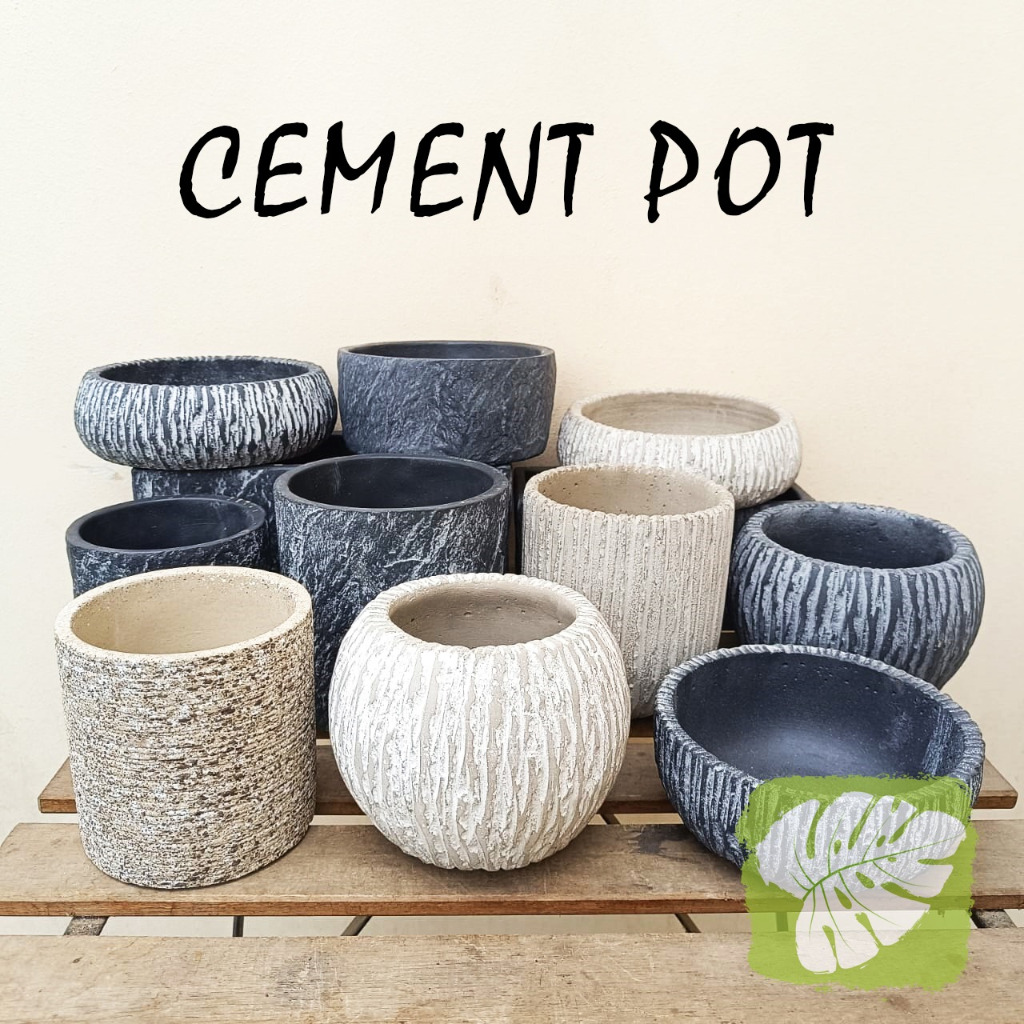 Cement Pot Nordic Style Cement Bonsai Pot Concrete Pot Flower Pot ...