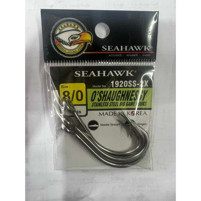 Seahawk Fishing Hooks 1920SS-2X Stainless Steel-Mata Tajur | Shopee ...
