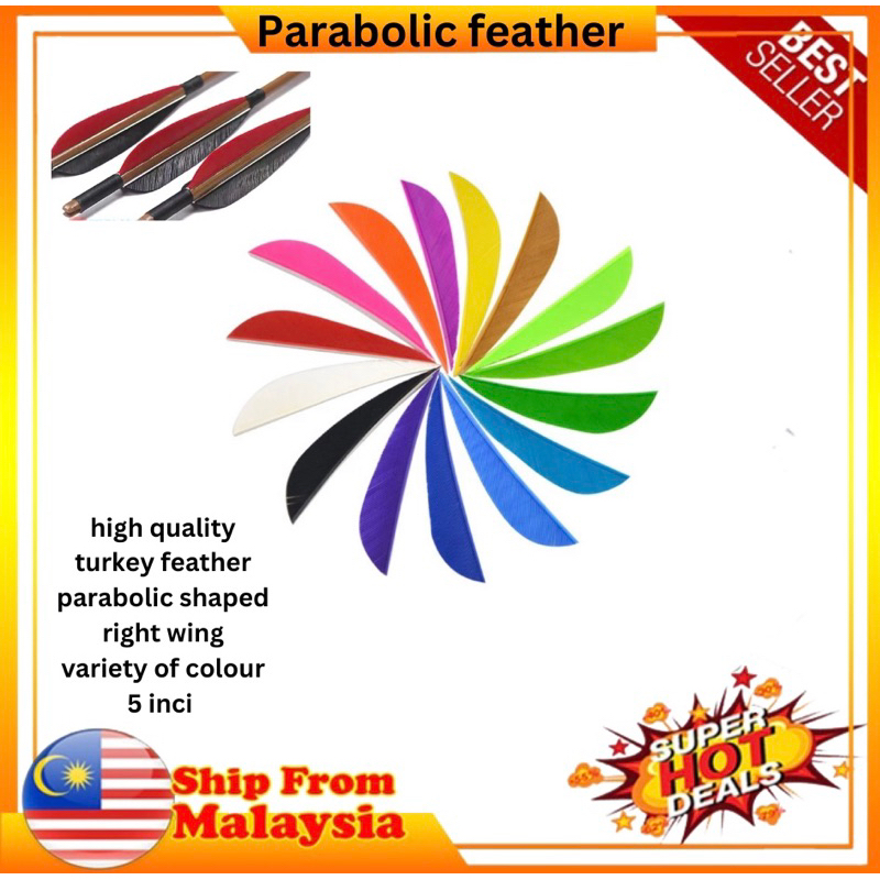 archery arrow parabolic real feather vanes fletcher turkey feather 4 ...