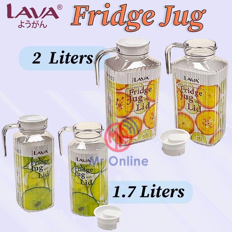 Lava Fridge Jug 1.7Ltr& 2Ltr/Acrylic PC Plastic Water Pitcher ...