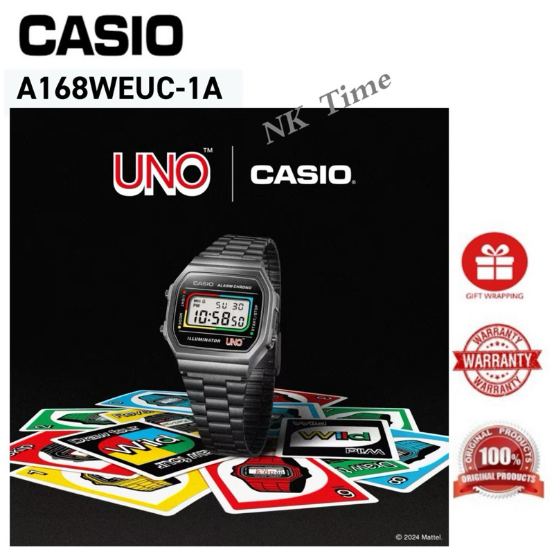 CASIO Vintage UNO Collaboration Model A168WEUC-1AD / A168WEUC-1A / A168WEUC | Shopee Malaysia