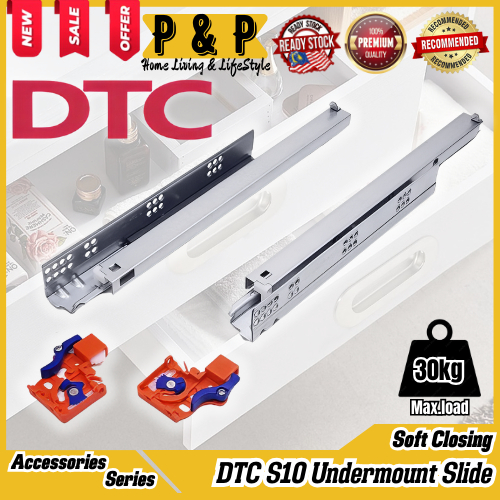 DTC Undermount Slide Soft Close Full Extension Drawer Runner 12" - 24 ...