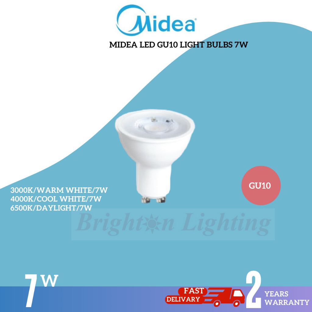 Midea LED GU10 Light Bulbs 7W | Shopee Malaysia